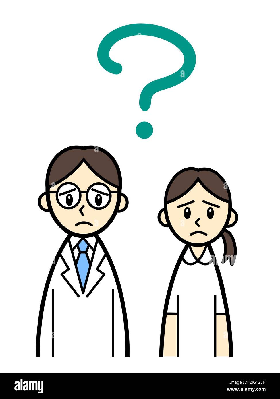 Illustration young doctor question mark hi-res stock photography and ...