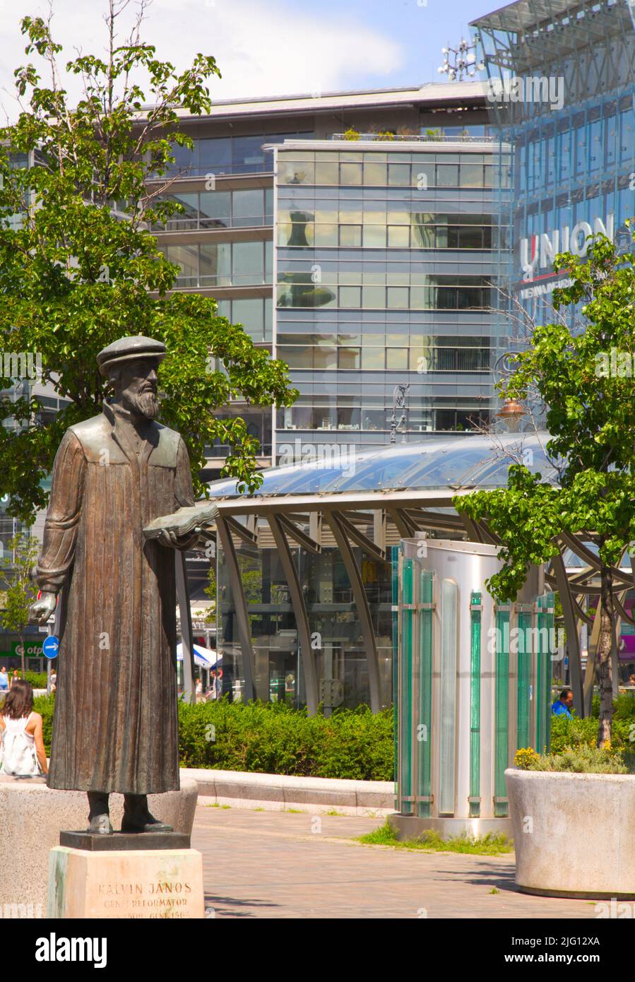 Hungary, Budapest, Kalvin Square, John Calvin statue Stock Photo - Alamy