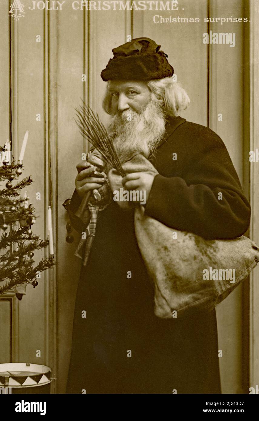 Vintage real photograph of a man dressed as Santa Claus, circa 1910 ...