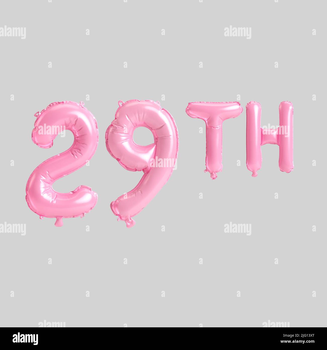 3d illustration of 29th pink balloons isolated on background Stock ...