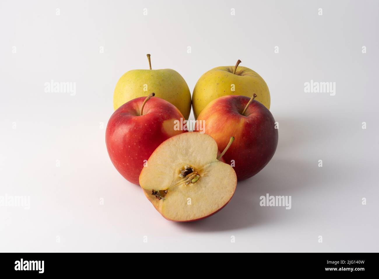 Different kinds of apples isolated on a white background Stock Photo ...