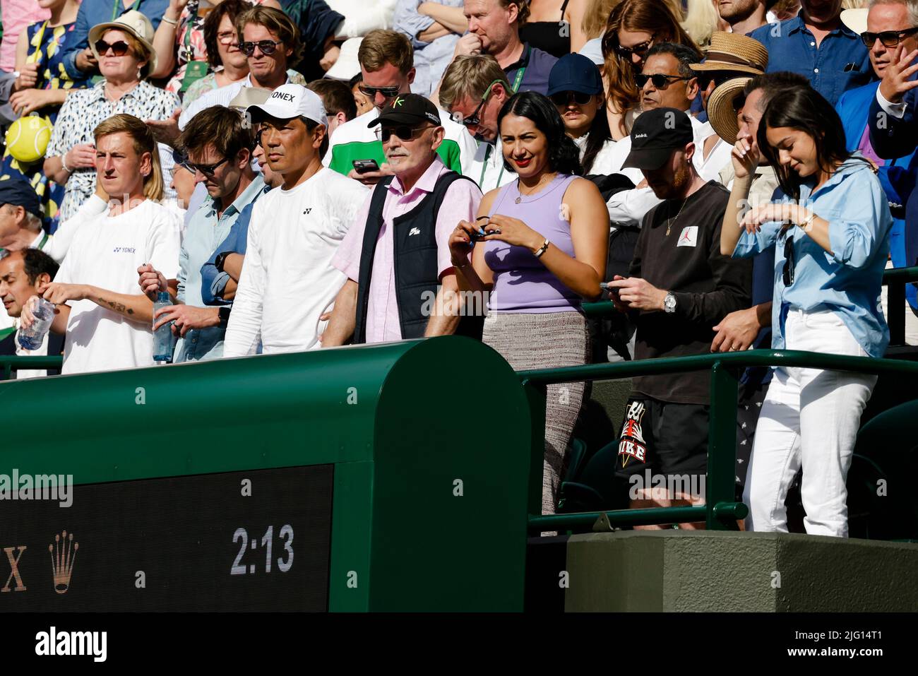 London, UK, 6th July 2022: Team member from Nick Kyrgios from Australia ...