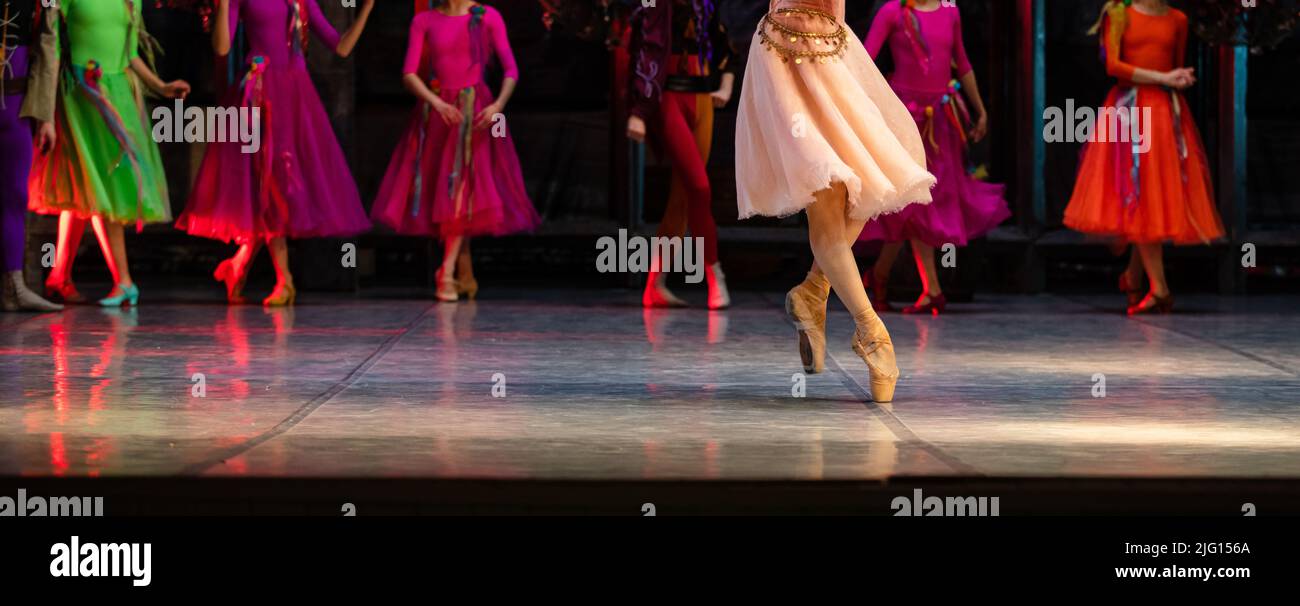 La Esmeralda ballet. Closeup of dancing legs. Ballet wallpaper Stock ...