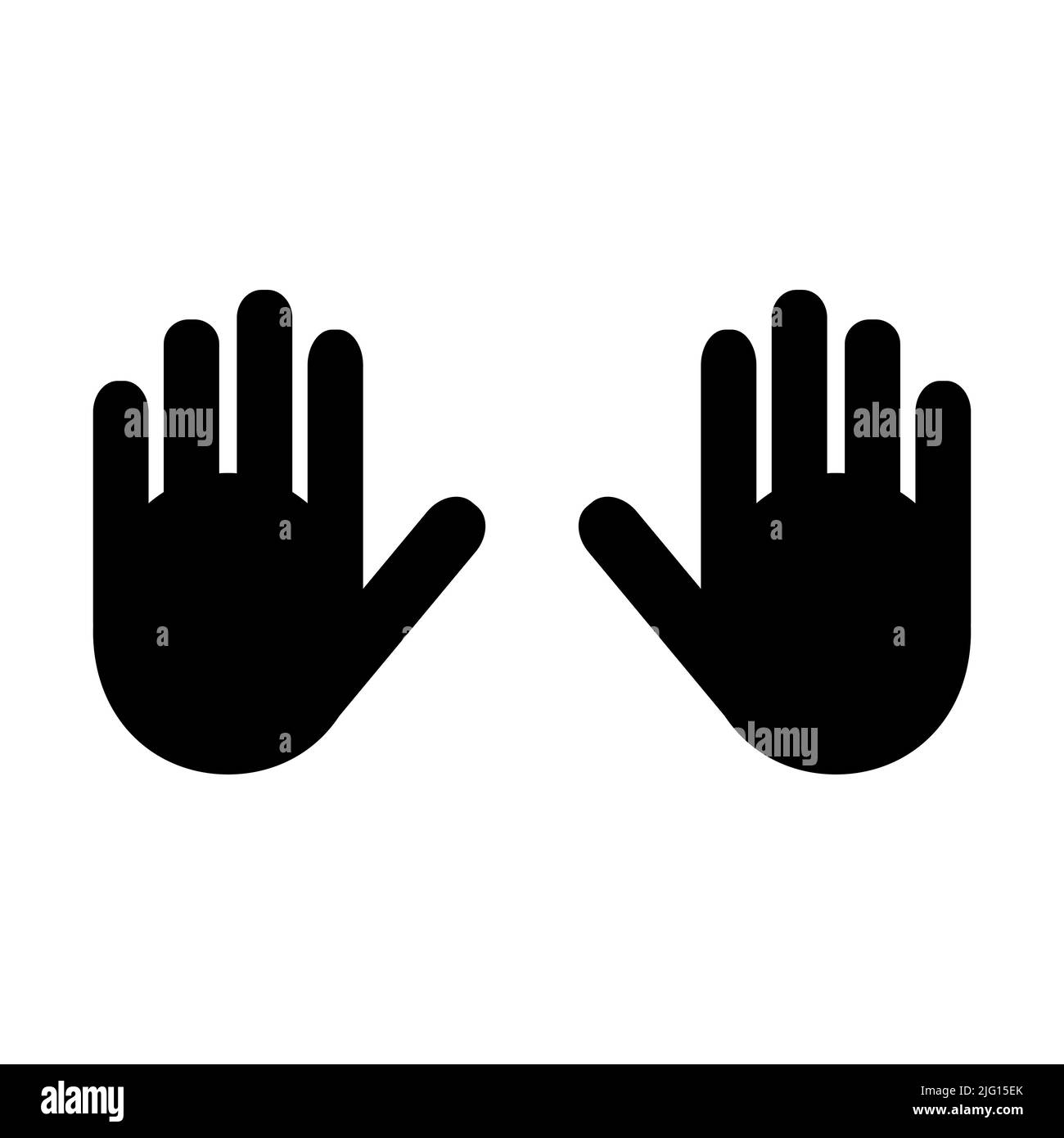 Hand icon. Human hand silhouette vector on white background Stock ...