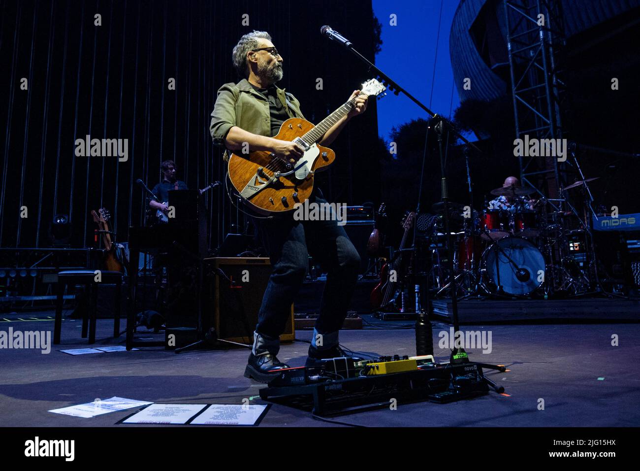 The Italian singer Brunori SAS performs live in Rome. (Photo by Stefano ...