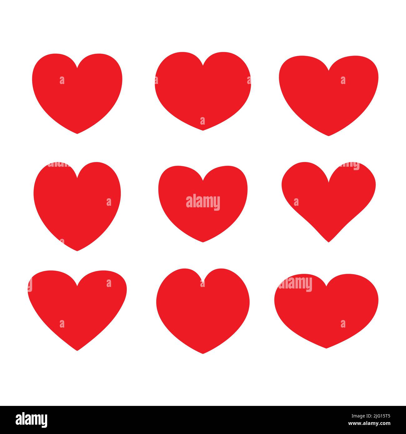 Red heart icon set vector on white background Stock Vector Image & Art ...