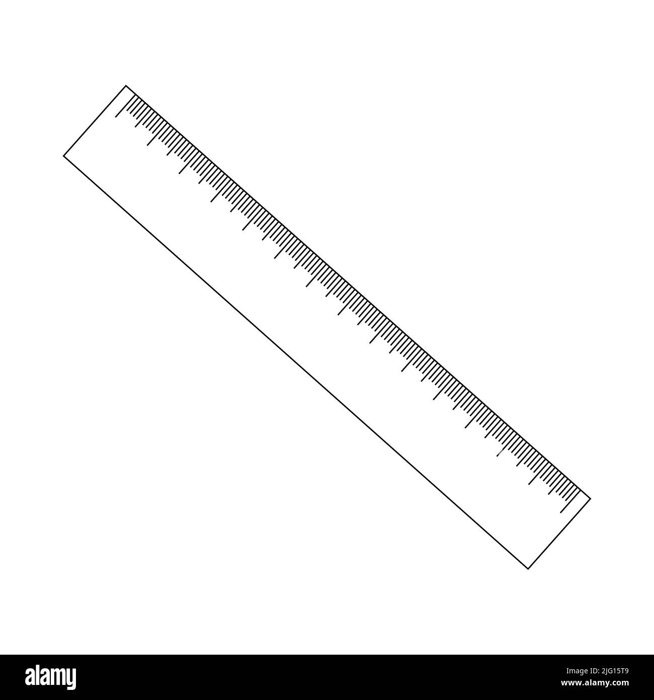 School ruler icon flat Black and White Stock Photos & Images - Alamy