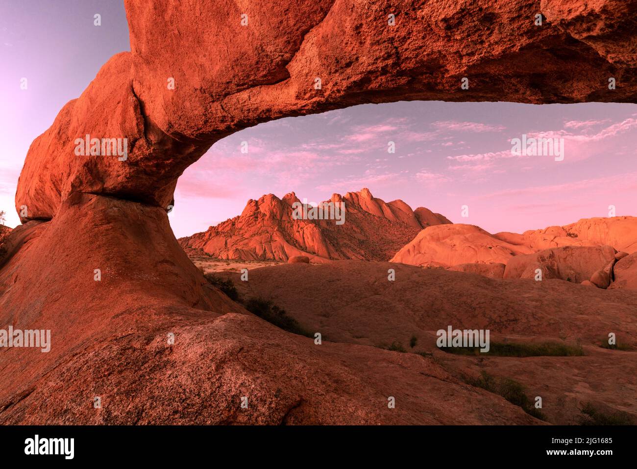 The Bridge, a natural arch at Spitzkoppe, at sunset Stock Photo - Alamy