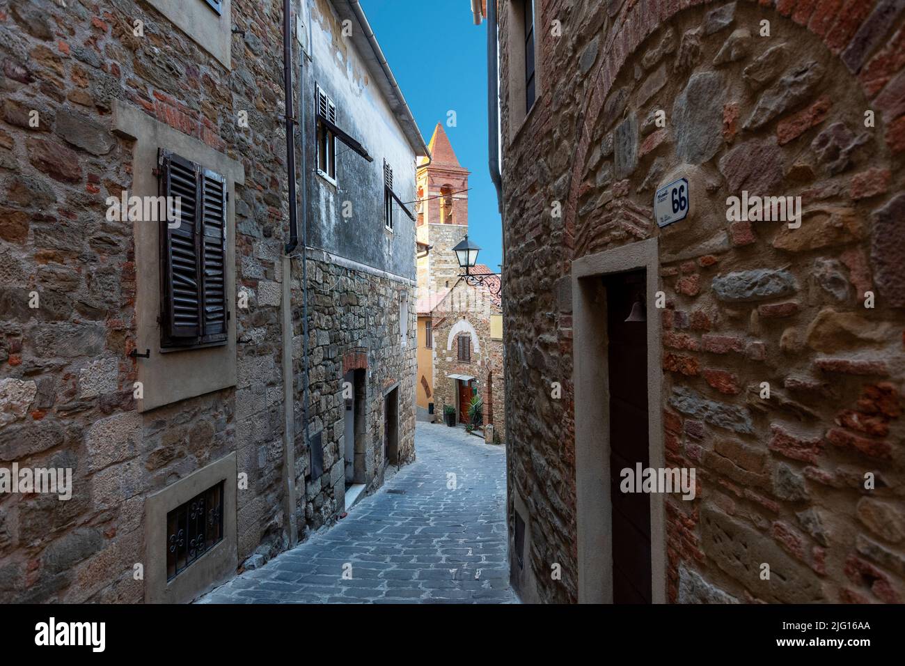Historic center of the picturesque Maremma town of Scarlino, Italy ...