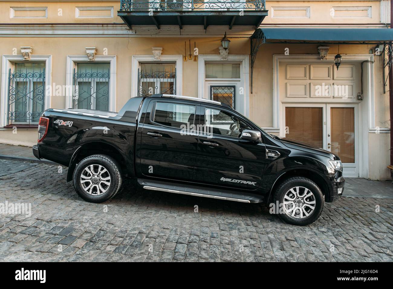 Tbilisi, Georgia - March 28, 2022: View Of Black Ford Ranger T6. Parked ...