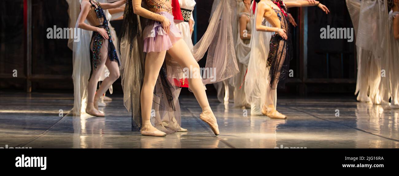 La Esmeralda ballet. Closeup of dancing legs. Ballet wallpaper Stock ...