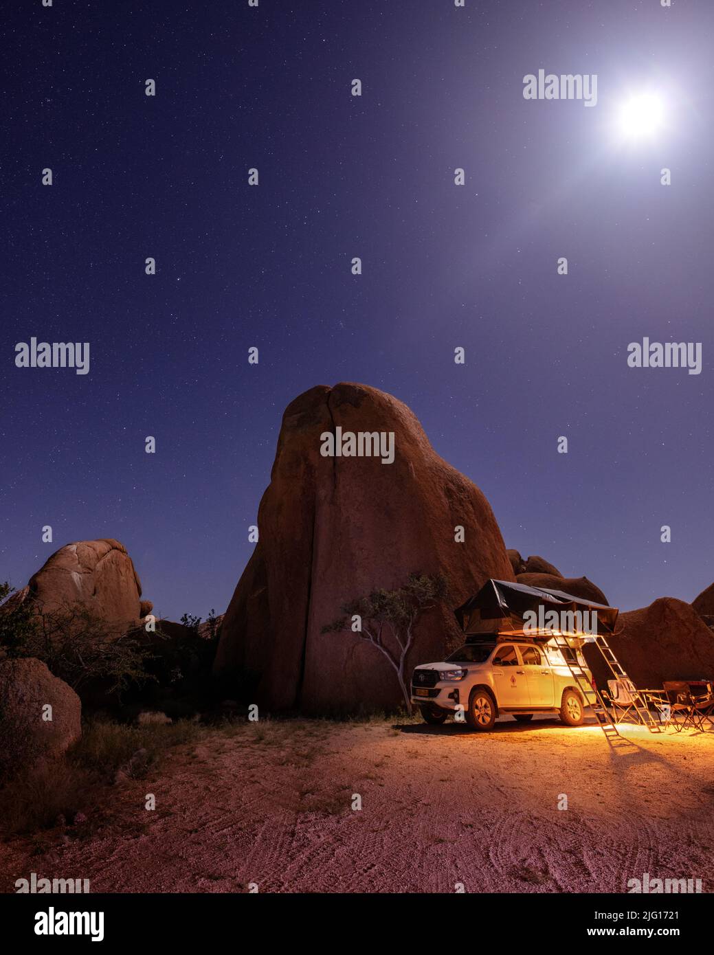 Camping out under the stars at Sptizkoppe, Namibia Stock Photo - Alamy