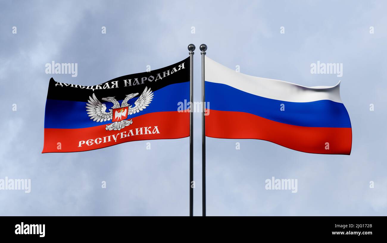 Flags Donetsk People's Republics and Russia, Flags of the DNR and ...