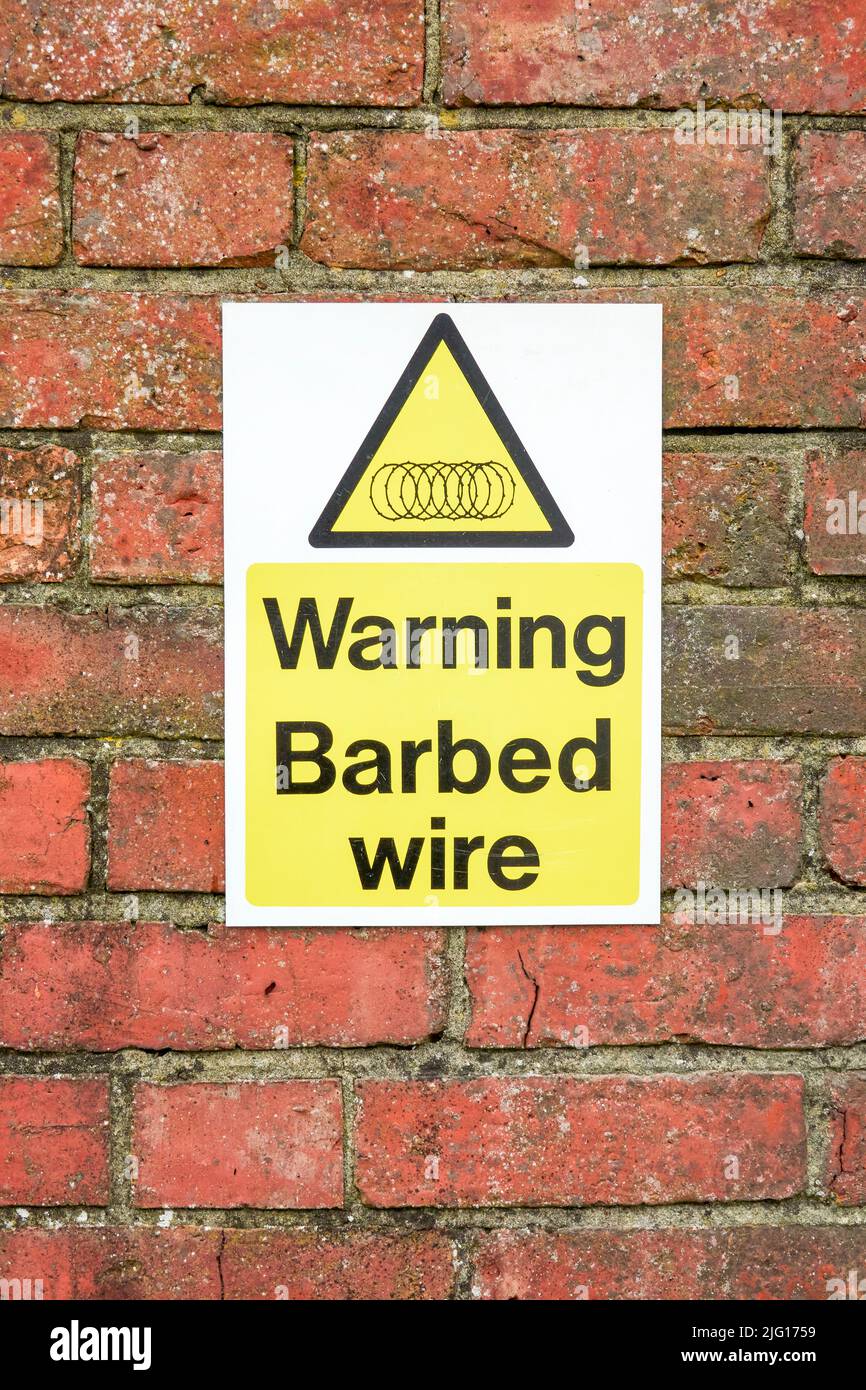 Barbed sign hi-res stock photography and images - Alamy
