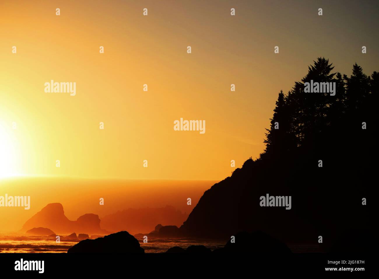 Sunset on Trinidad, California Beach Stock Photo - Alamy