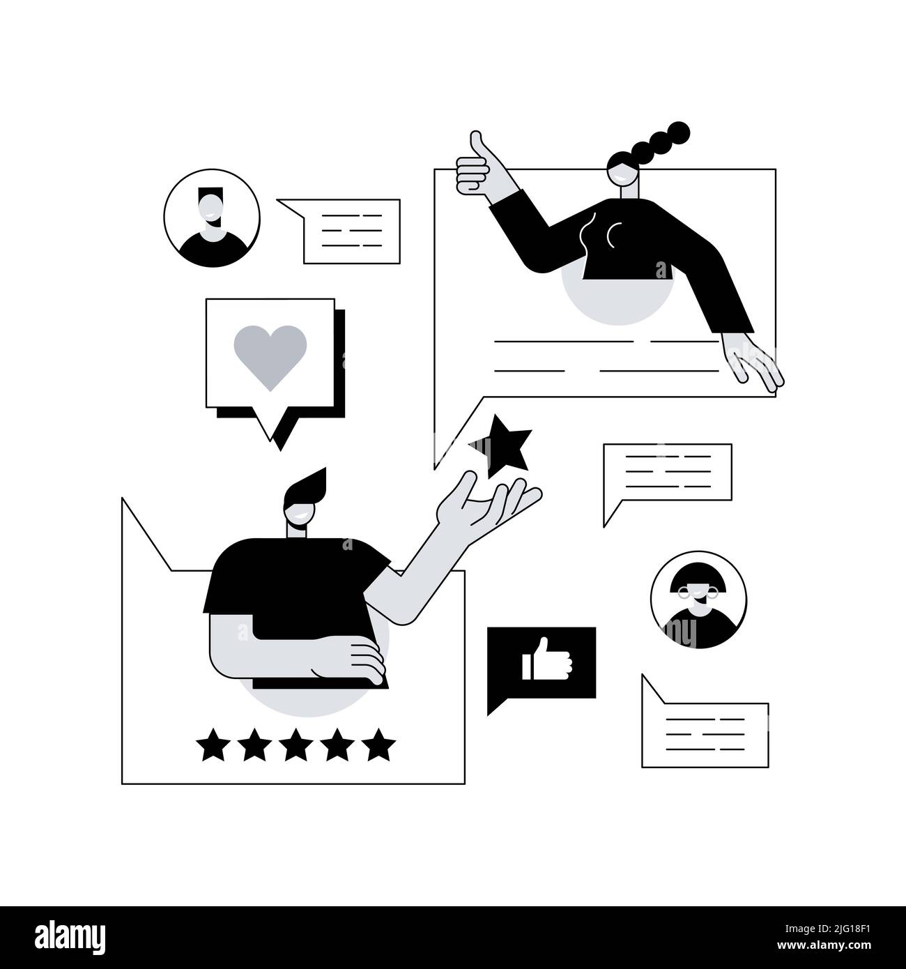 Feedback abstract concept vector illustration. Corporate website, menu ...