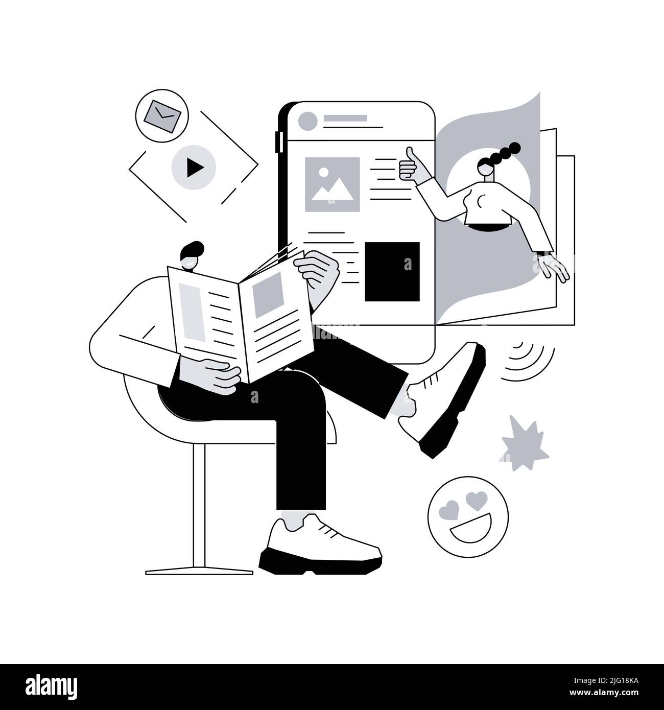 Magazine abstract concept vector illustration. Periodical publication ...