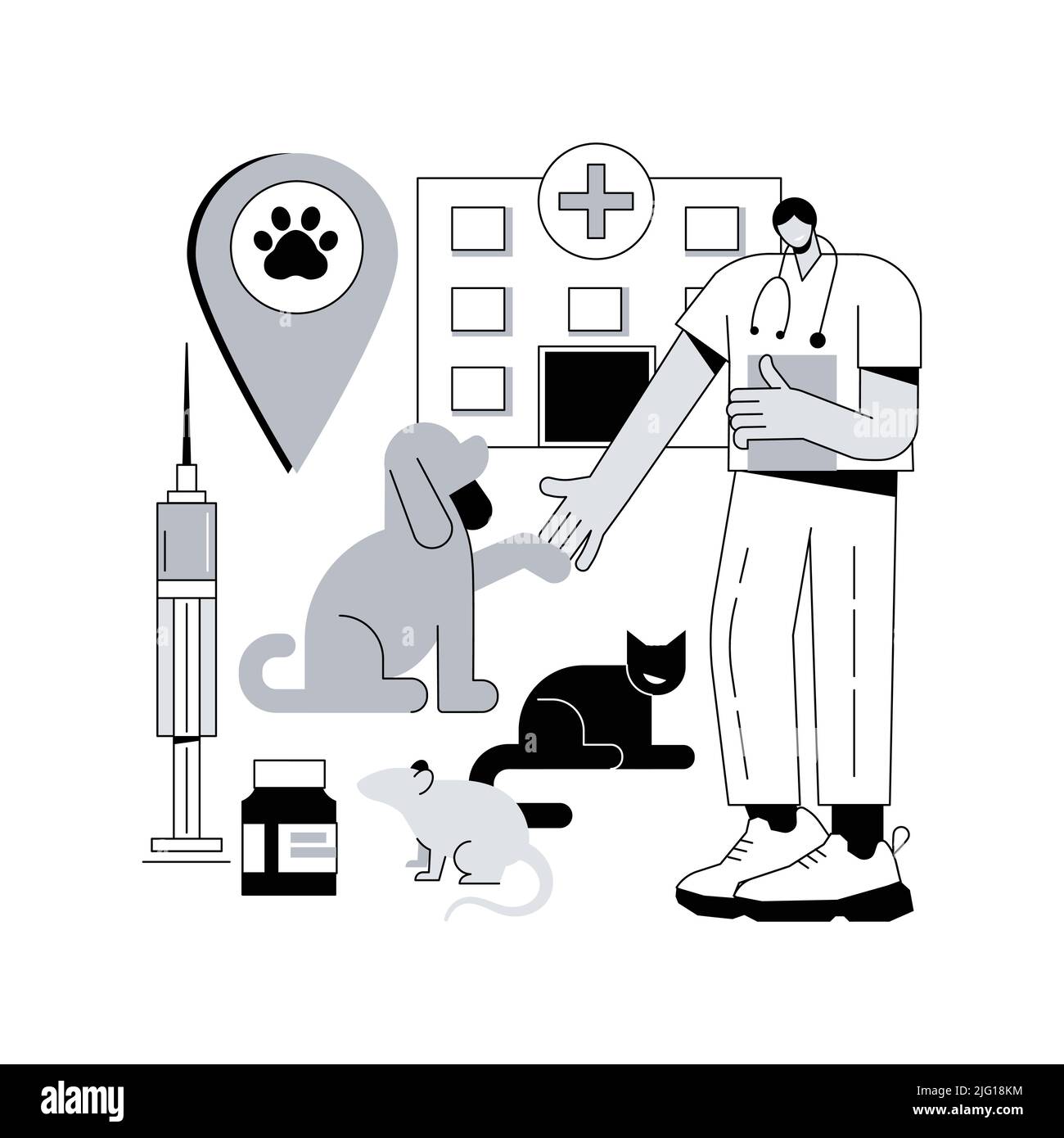 Vet clinic abstract concept vector illustration. Vet hospital, surgery ...