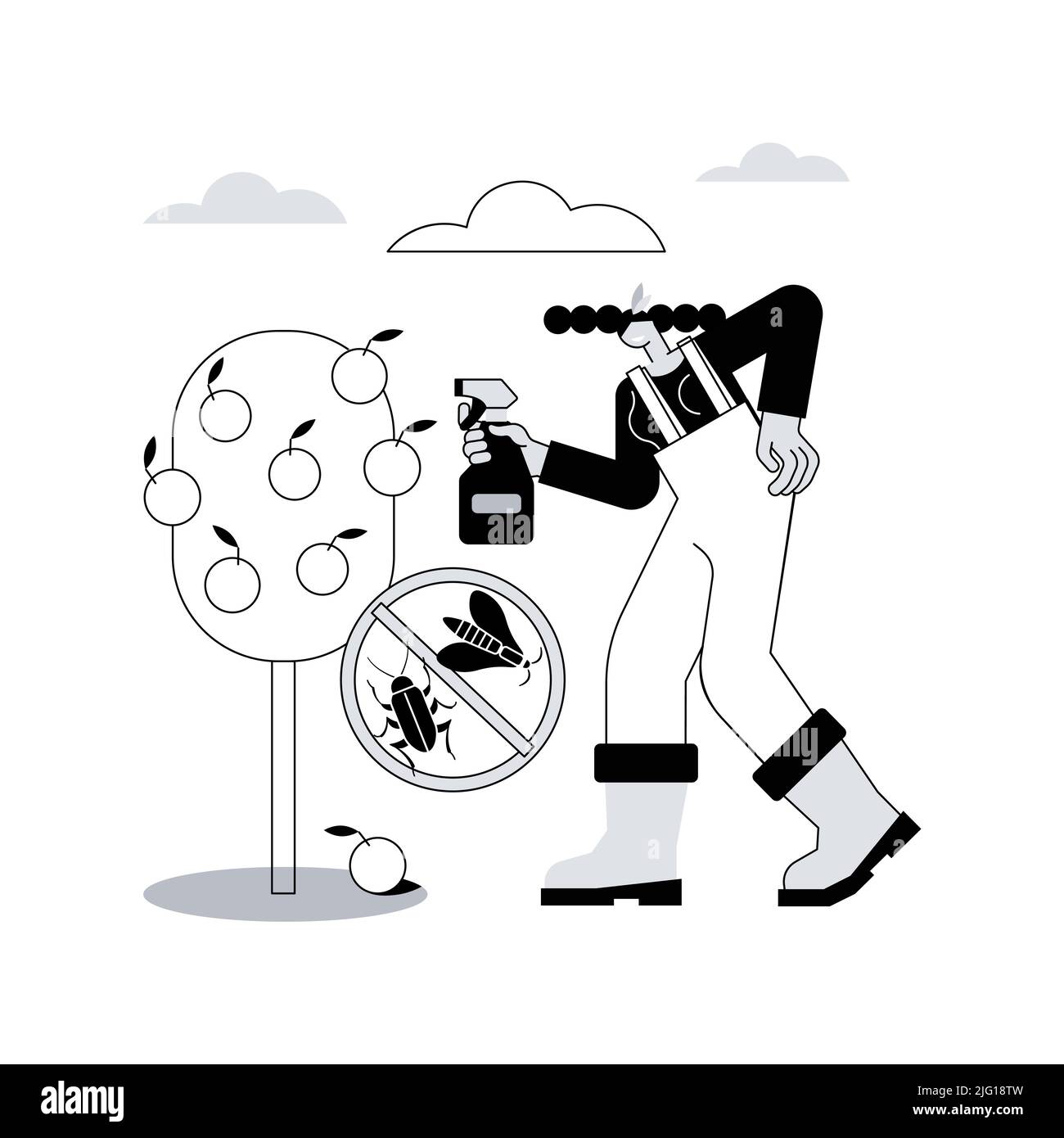 Garden pests abstract concept vector illustration. Garden maintenance ...