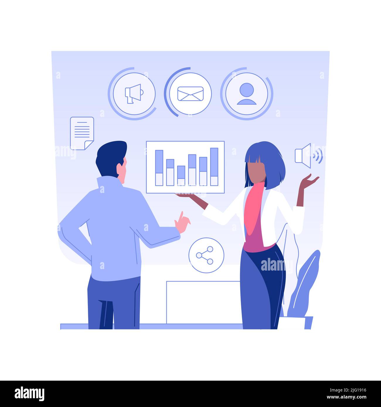 Campaign management isolated concept vector illustration. Marketer ...