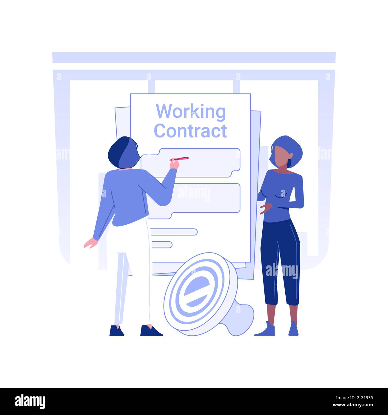 Employment agreements isolated concept vector illustration. Employee ...