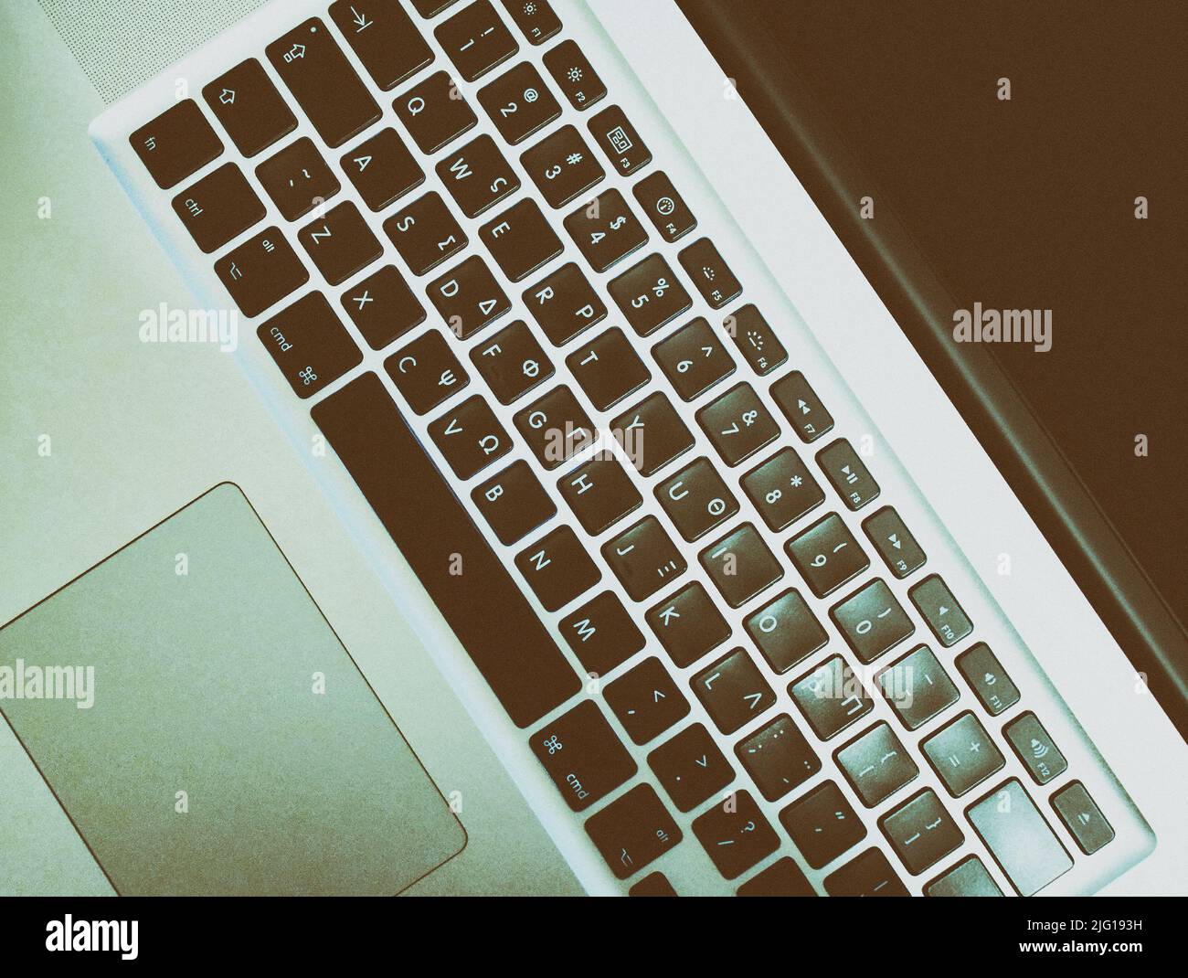 Keyboard of a laptop. Laptop close up from top Stock Photo - Alamy