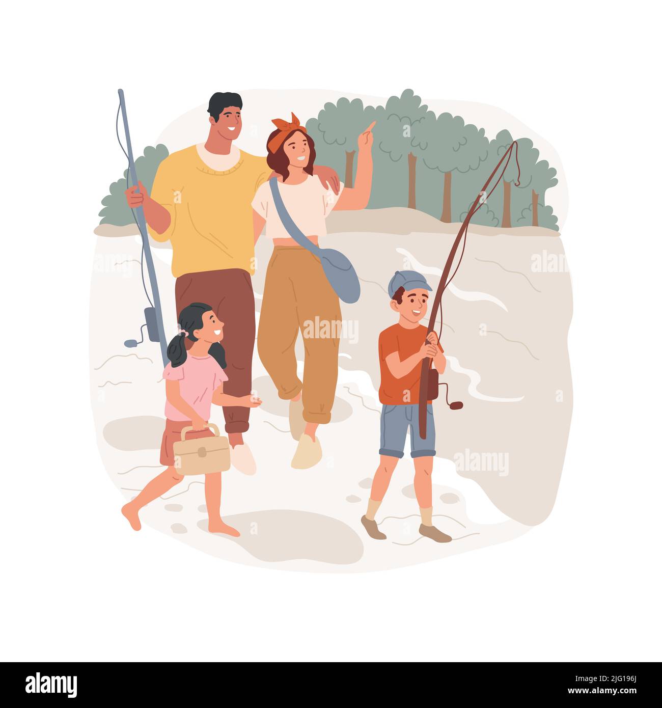 Stick Figure Dad Fishing