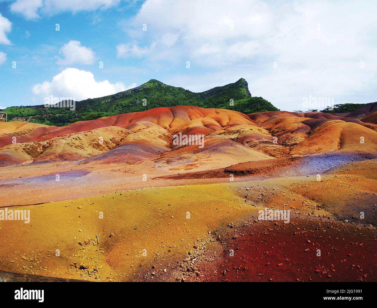 Sightseeing of Chamarel in Mauritius island. Chamarel's Seven colored ...