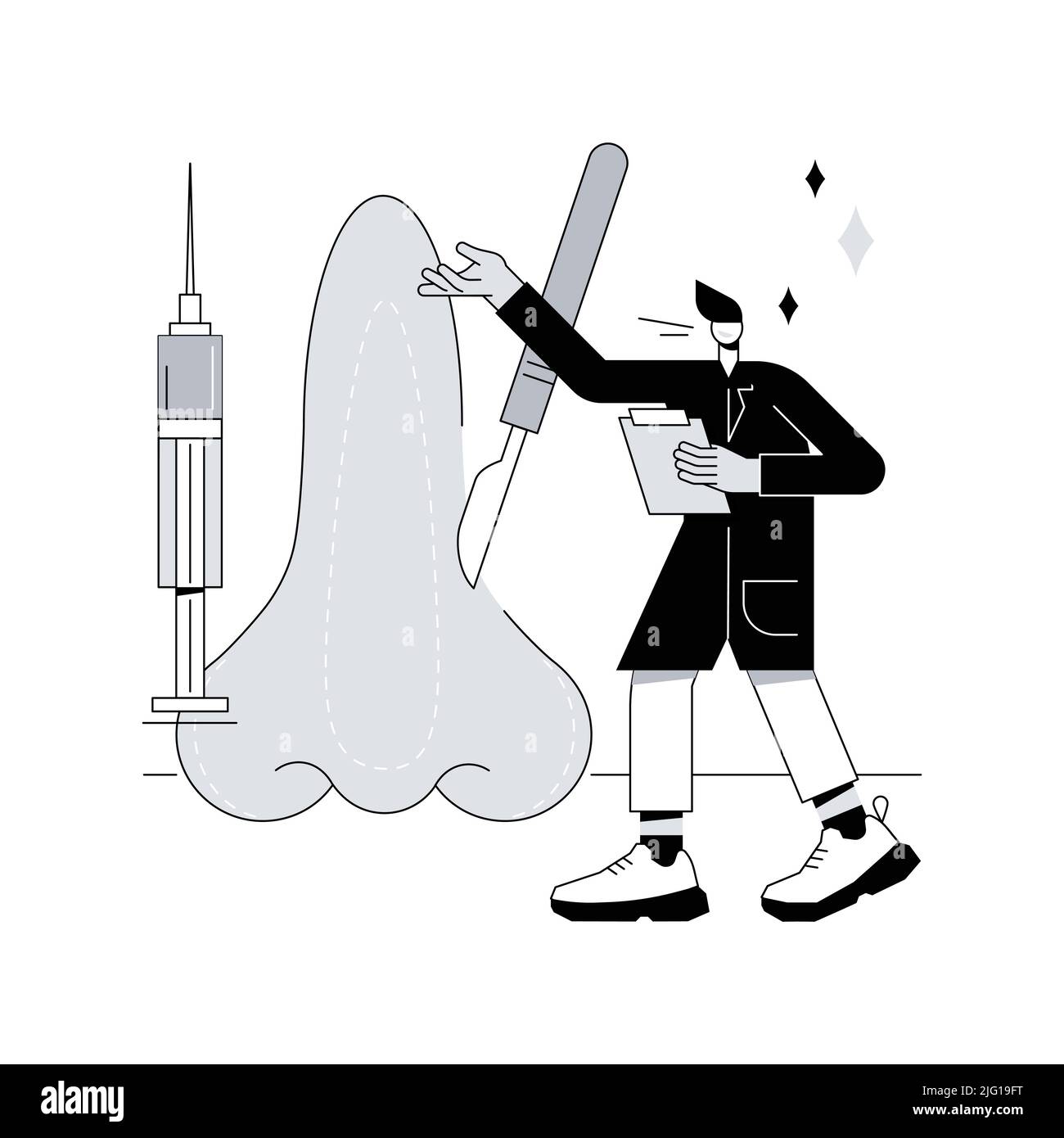 Rhinoplasty abstract concept vector illustration. Nose correction ...