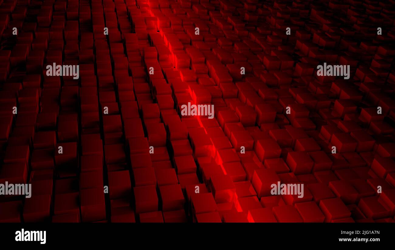 3d Rendering - Abstract red colored cube background Stock Photo - Alamy