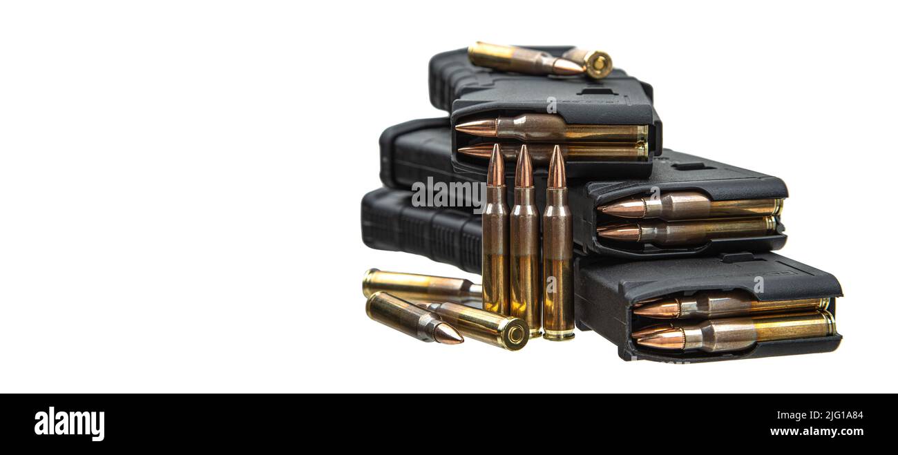 Cartridges and clips for a rifle or carbine. Ammunition for weapons ...