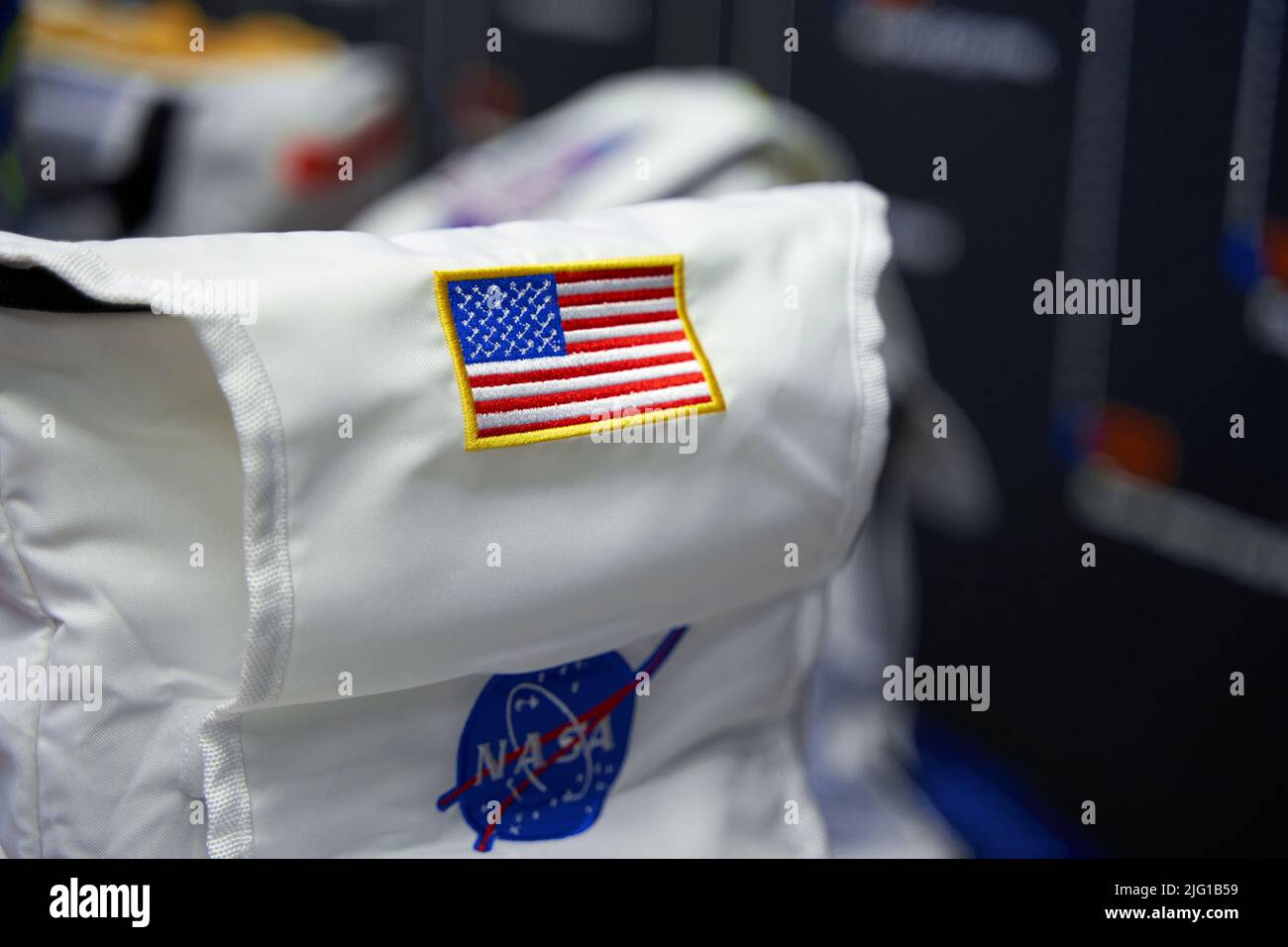 Nasa backpack in planetarium museum Stock Photo - Alamy