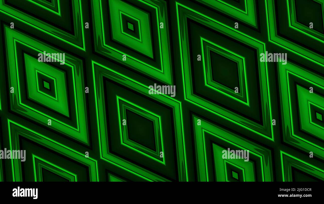 Bright green background.Motion. Small bright diamonds that taper and ...