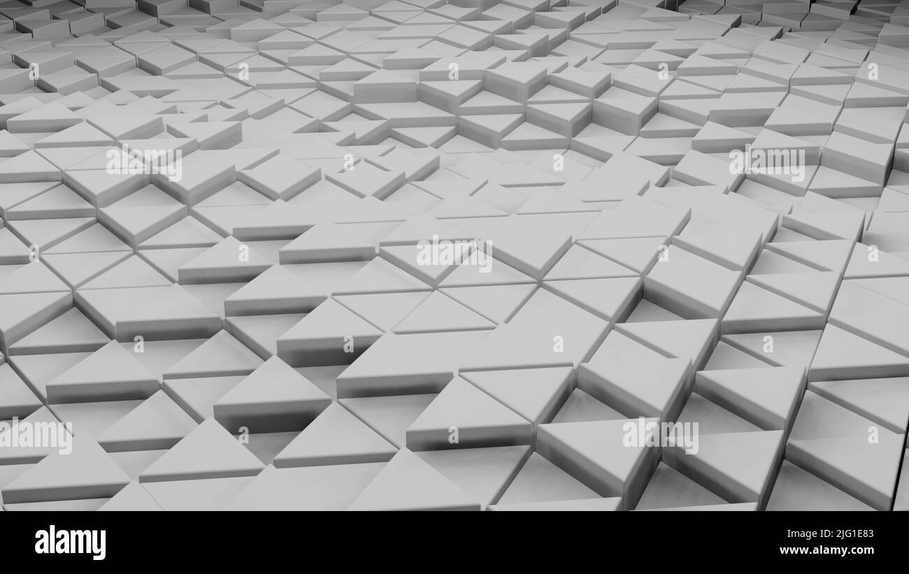 Surface of 3d triangles moving in waves. Design. Wave oscillations on ...