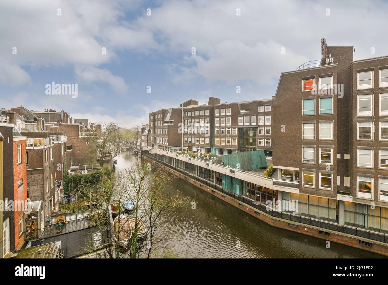 Panoramic view of high rise buildings and trees from height Stock Photo ...