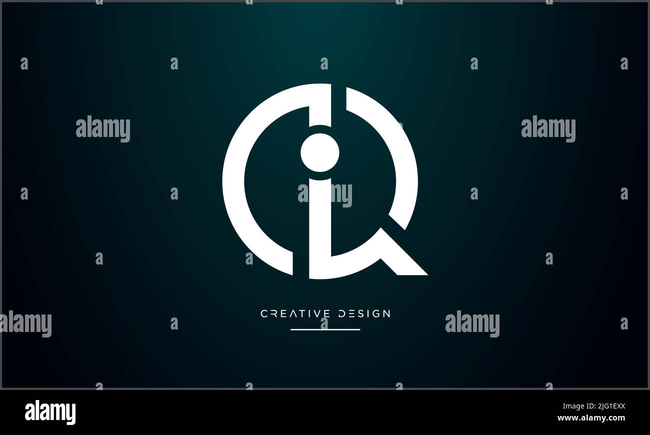 QI, IQ, I or Q Alphabet Letters Abstract Icon Logo Stock Vector Image ...
