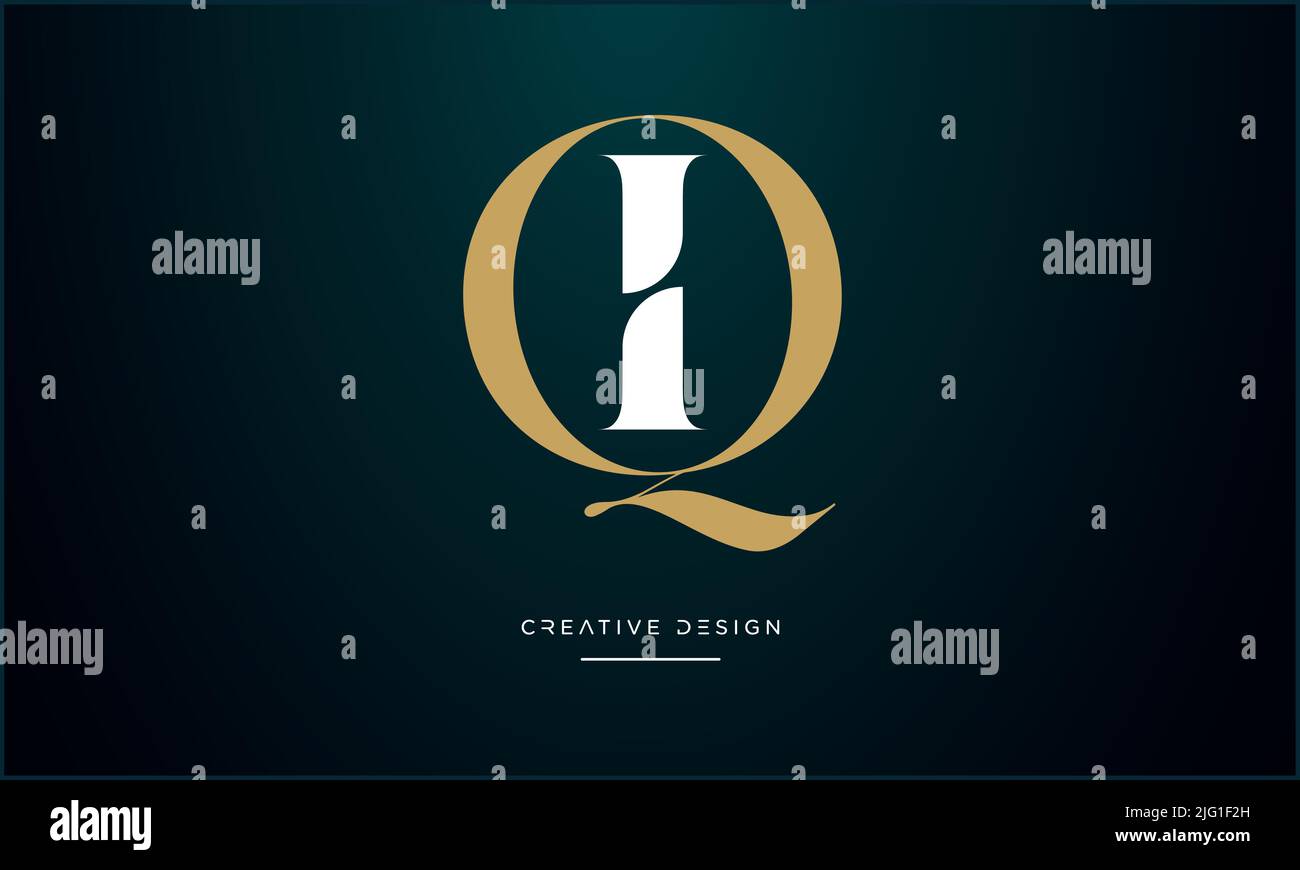QI, IQ, I or Q Alphabet Letters Abstract Icon Logo Stock Vector Image ...
