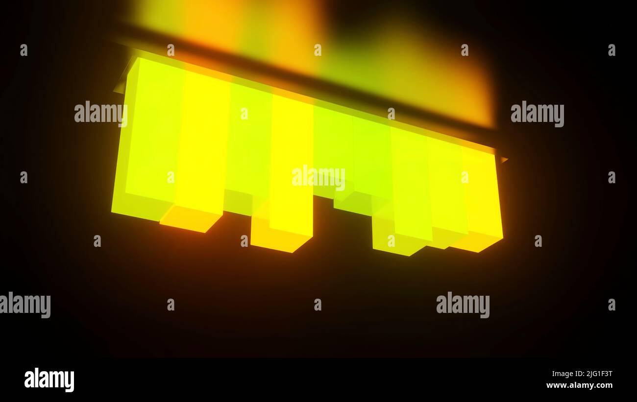 Glowing 3d equalizer with musical effect. Design. Square 3d lines move ...