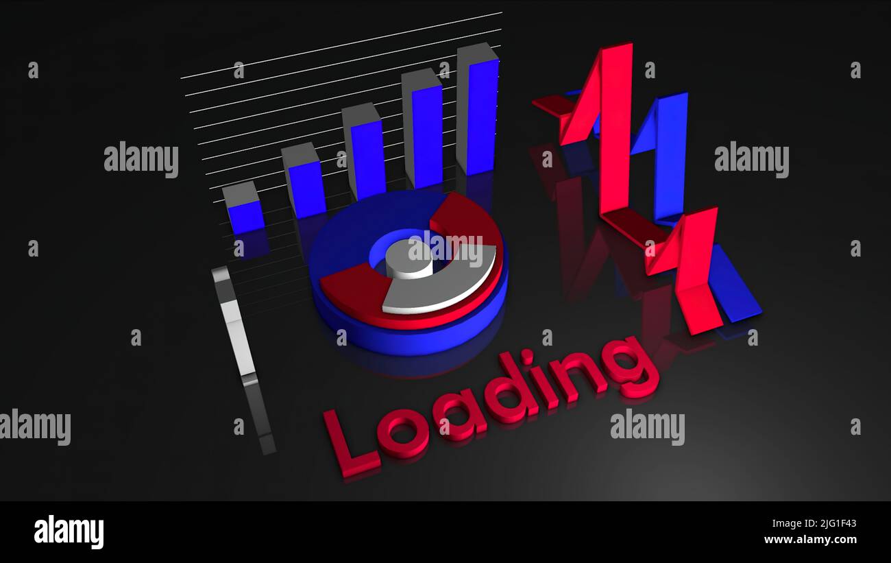 Grey background in animation.Motion. Multi-colored loading charts of ...