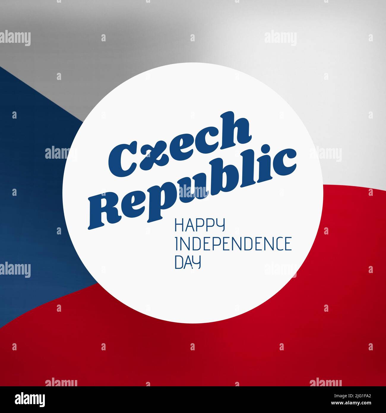 Illustration of czech republic happy independence day text in circle on ...