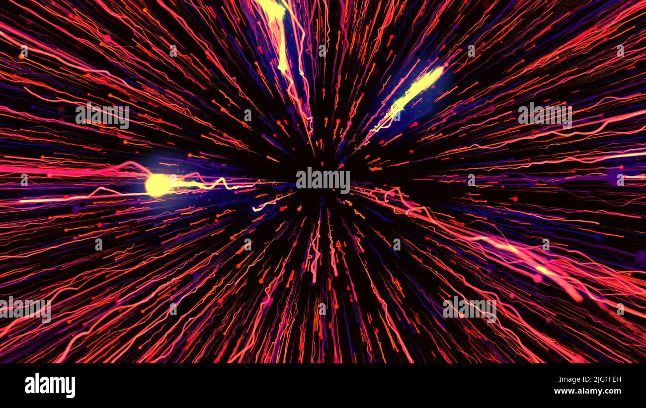 Bright Abstraction Motion A Dark Background With Long Bright Lines