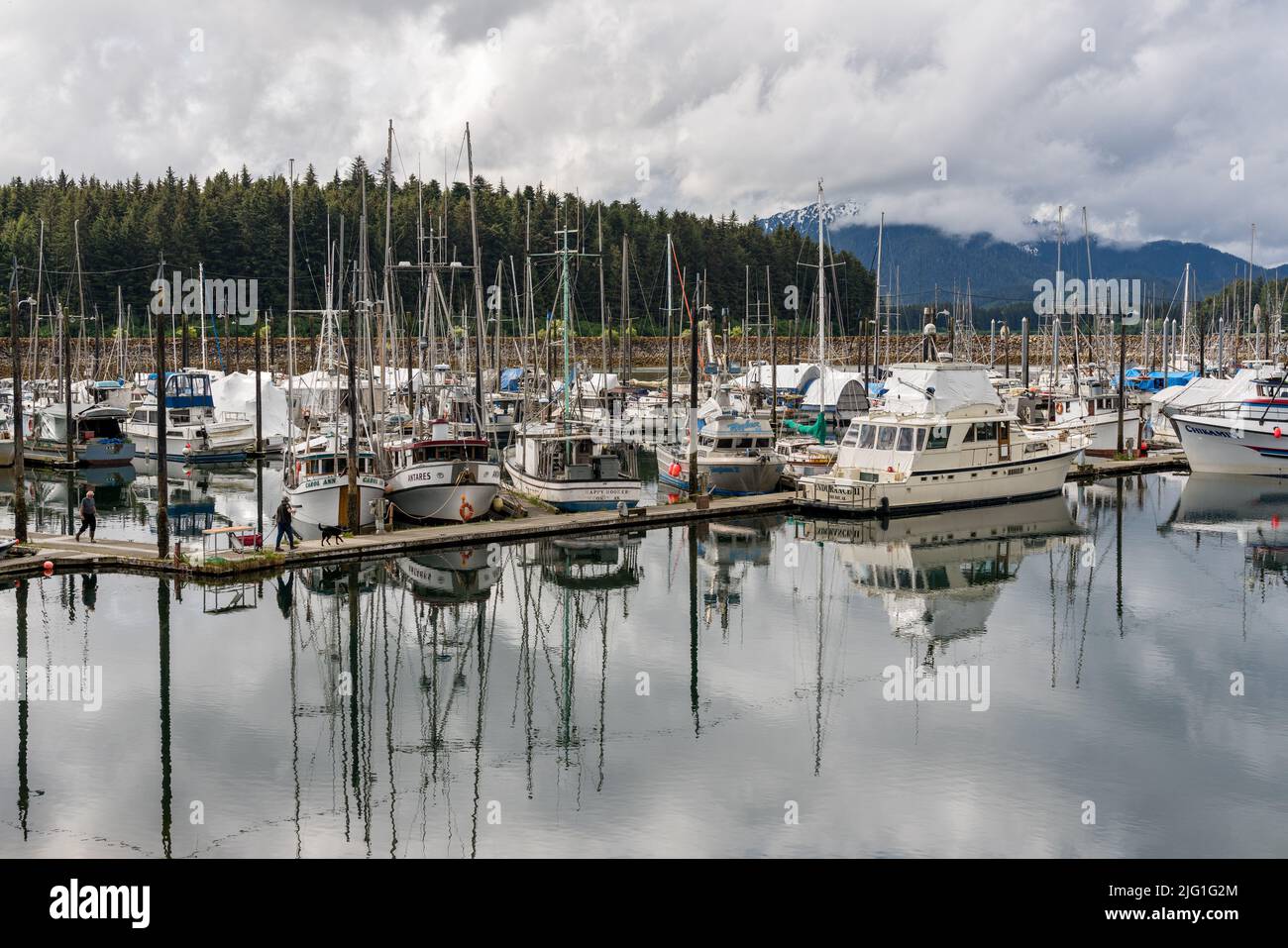 Hoonah, AK - 7 June 2022: Small fishing boats docked in the harbor at ...