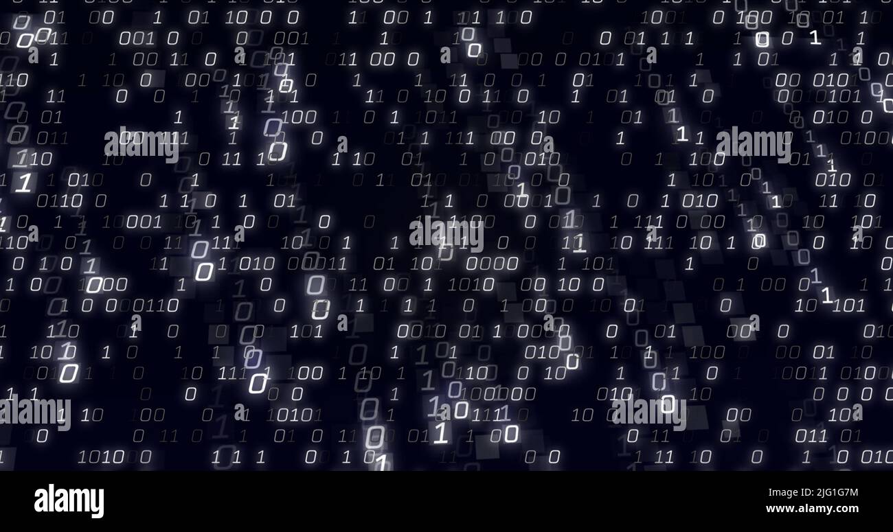 Image of data processing on black background Stock Photo - Alamy