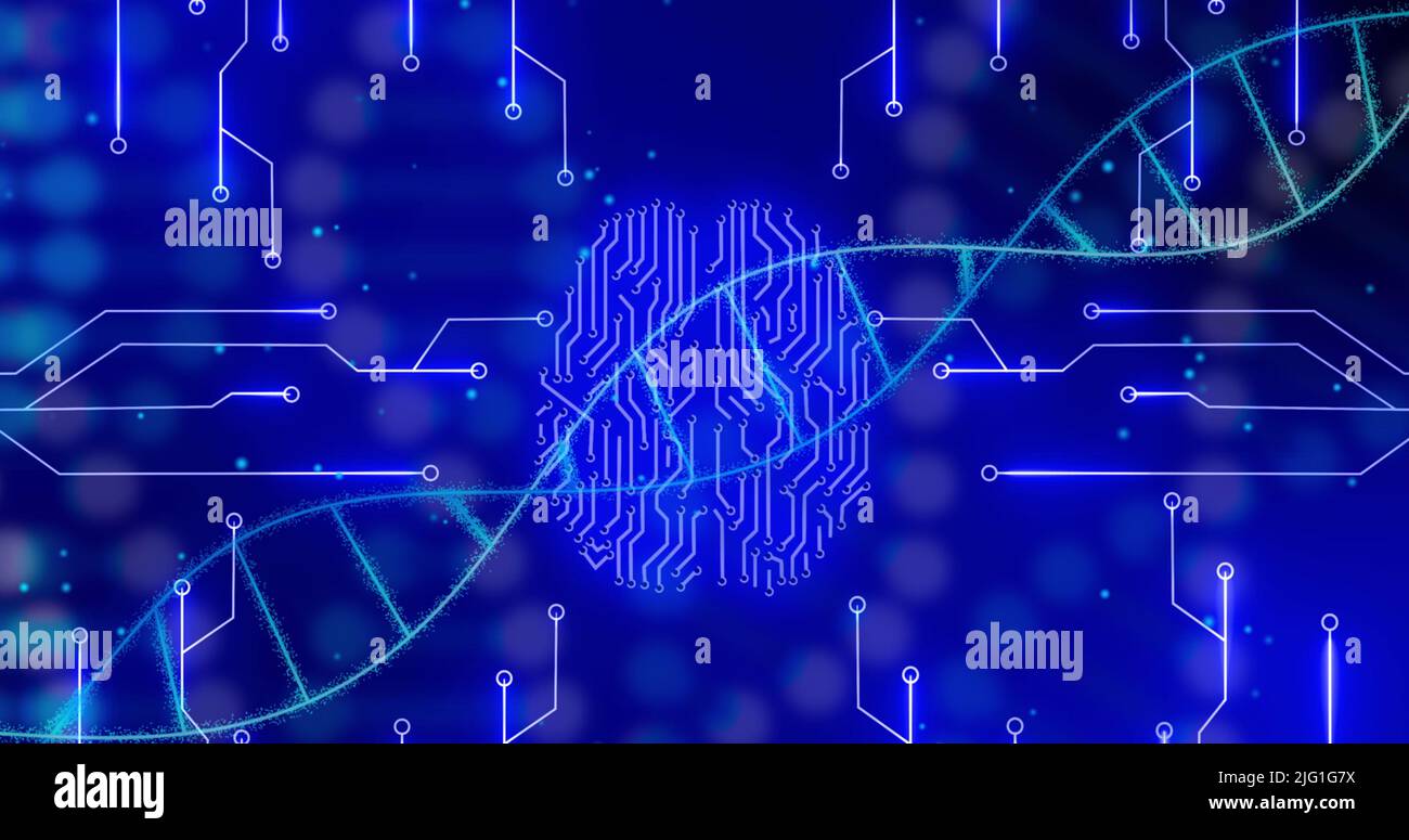 Image of data processing on blue background Stock Photo - Alamy