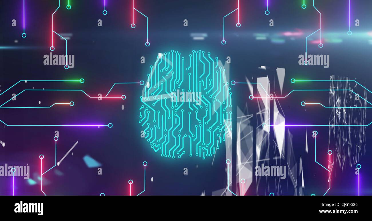 Image of data processing on black background Stock Photo - Alamy