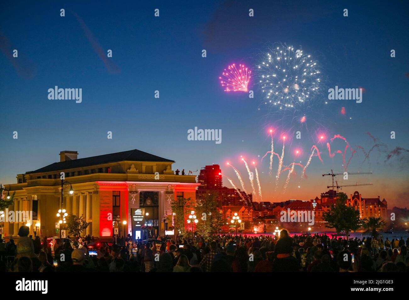 Canada Day fireworks, Victoria, British Columbia, Canada Stock Photo ...