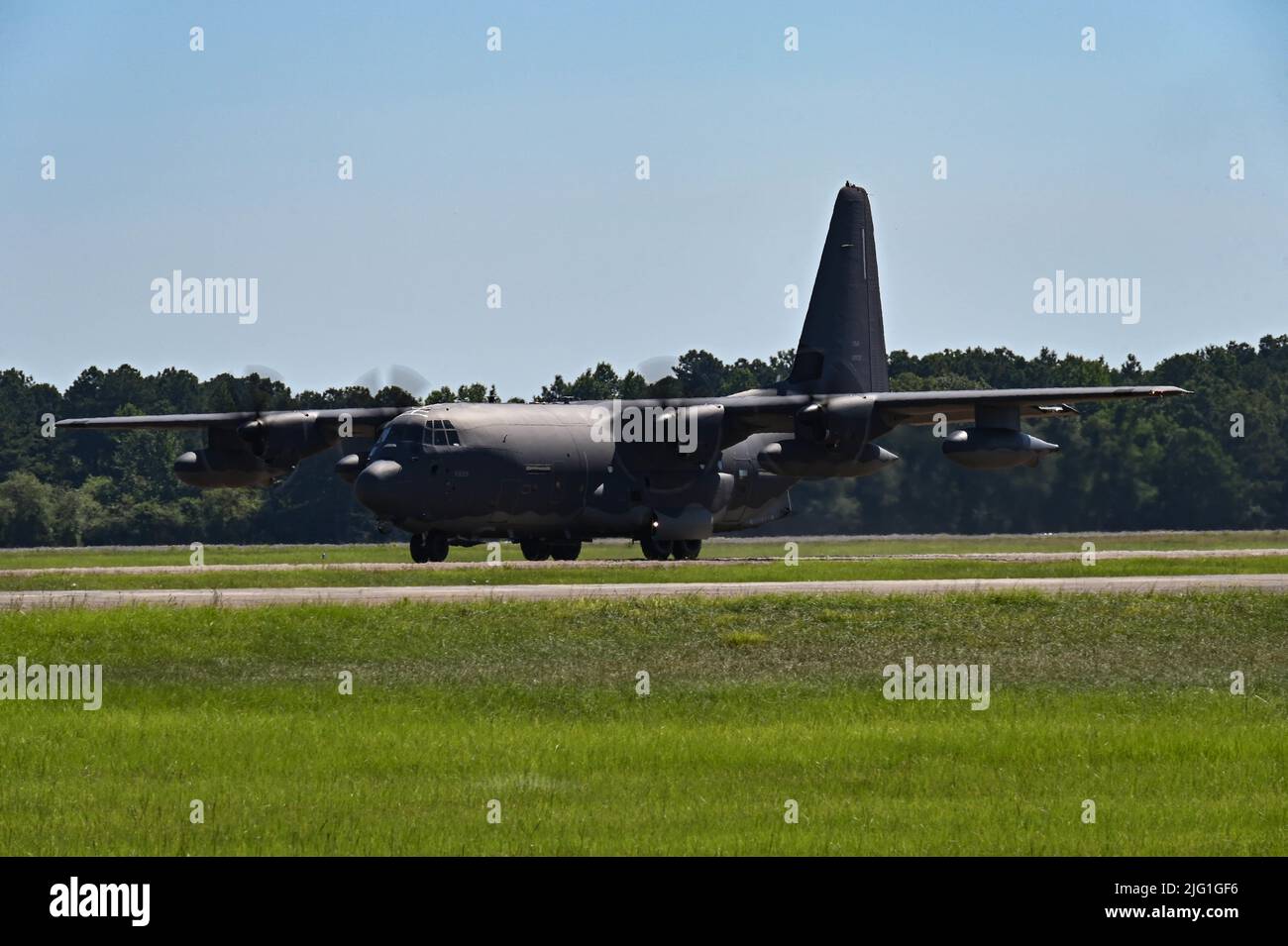 An MC-130J Commando II lands on Columbus Air Force Base's flightline ...