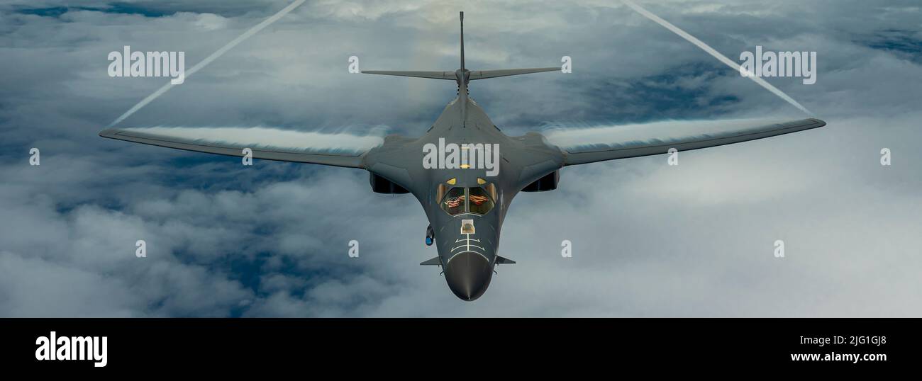 A U.S. Air Force B-1B Lancer, assigned to 34th Expeditionary Bomb ...