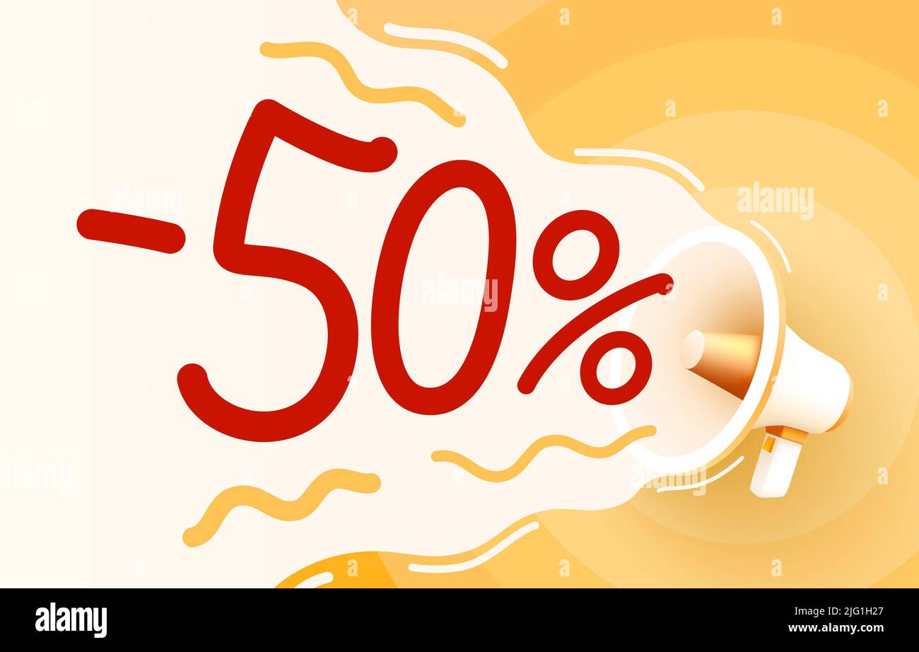 Special offer 50 percent, Big sale banner label, event promotion poster ...