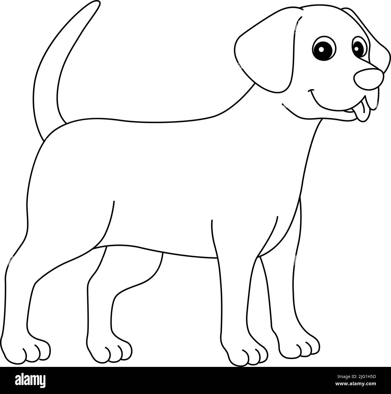 Chocolate Lab Dog Isolated Coloring Page for Kids Stock Vector Image ...